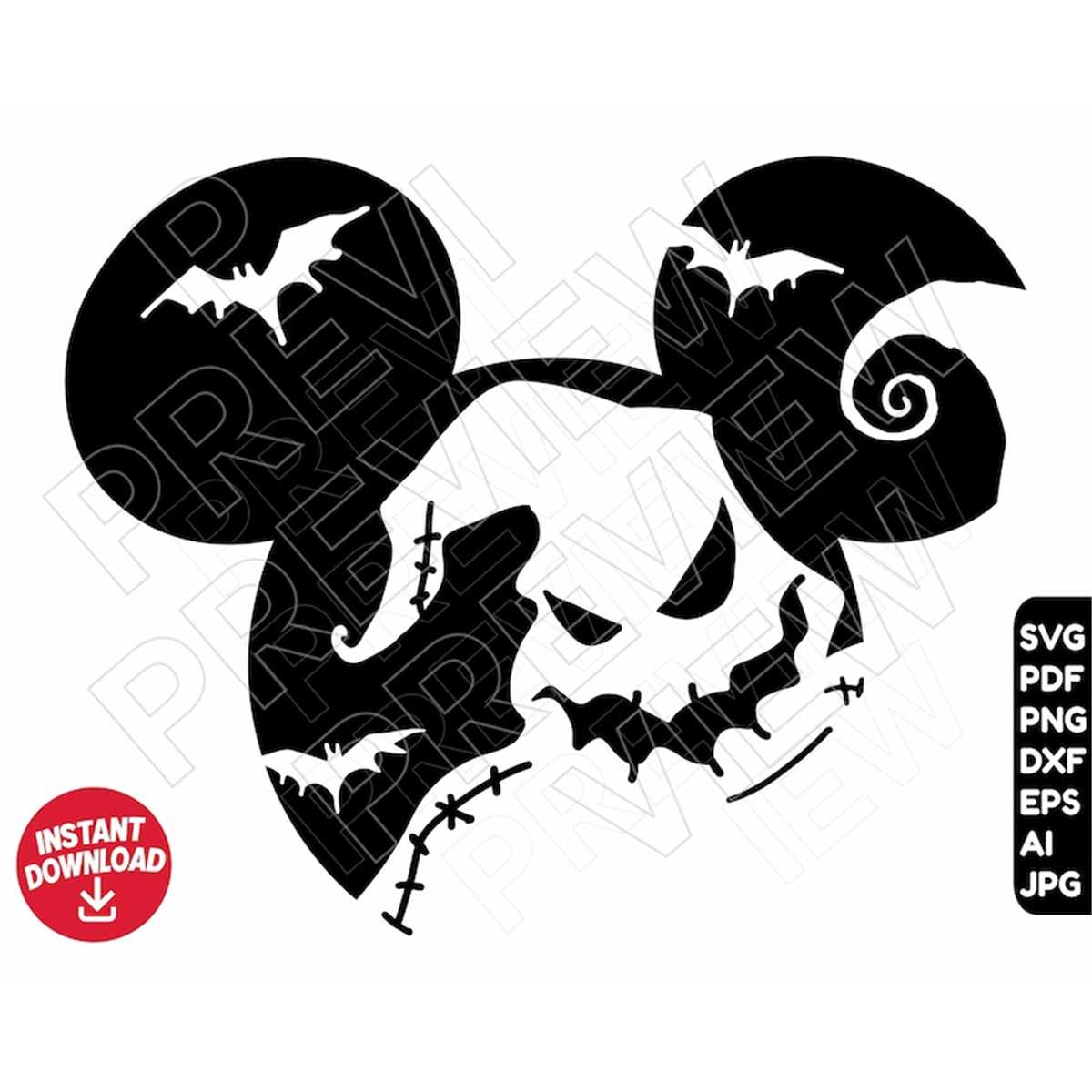 Oogie boogie SVG png dxf clipart ears , cut file outline sil | Inspire ...