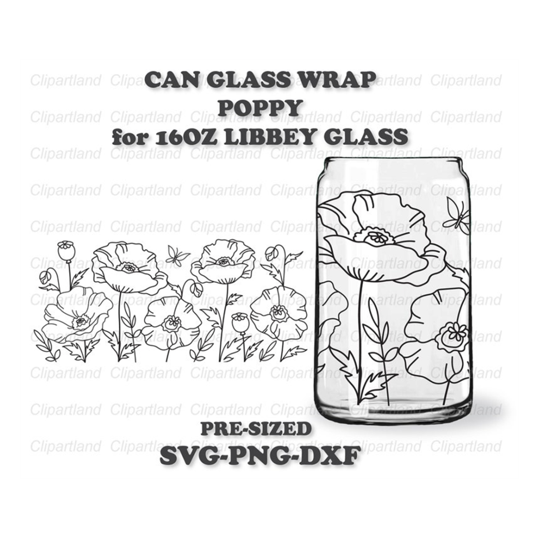 INSTANT Download. Poppy can glass wrap template svg, png, dx | Inspire ...