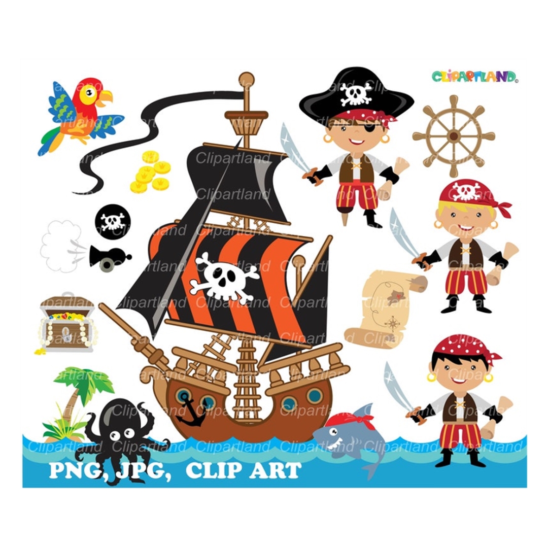 INSTANT DOWNLOAD. Pirates clip art set. P_26. Personal and | Inspire Uplift