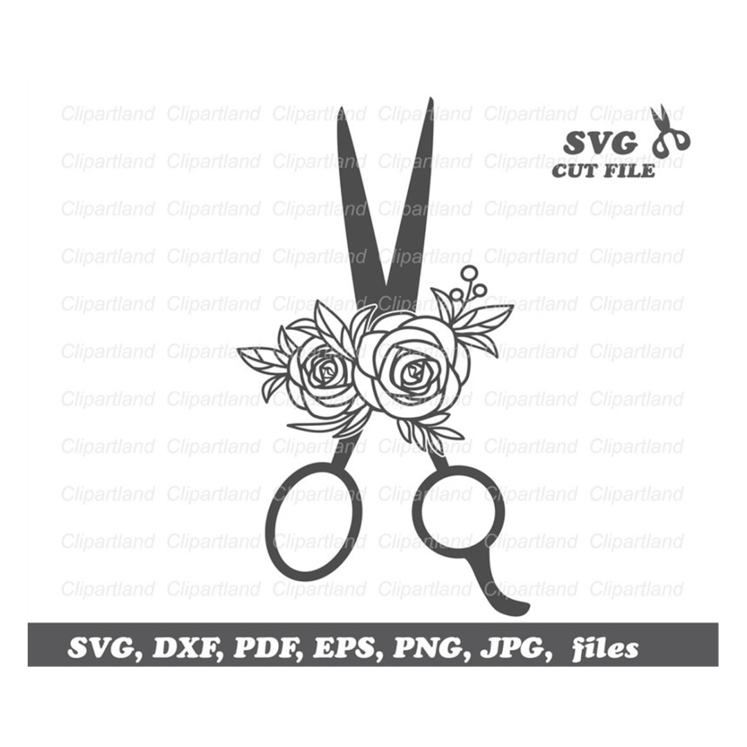 INSTANT Download. Floral scissors svg cut file and clip art. | Inspire ...