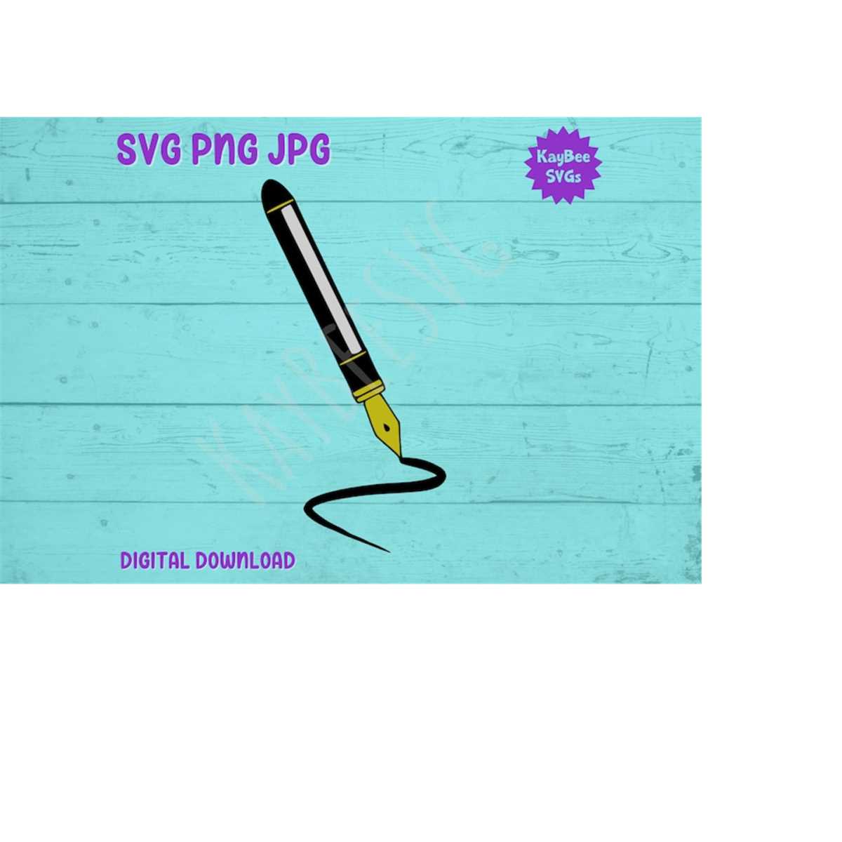 Fountain Pen SVG PNG JPG Clipart Digital Cut File Download f - Inspire ...