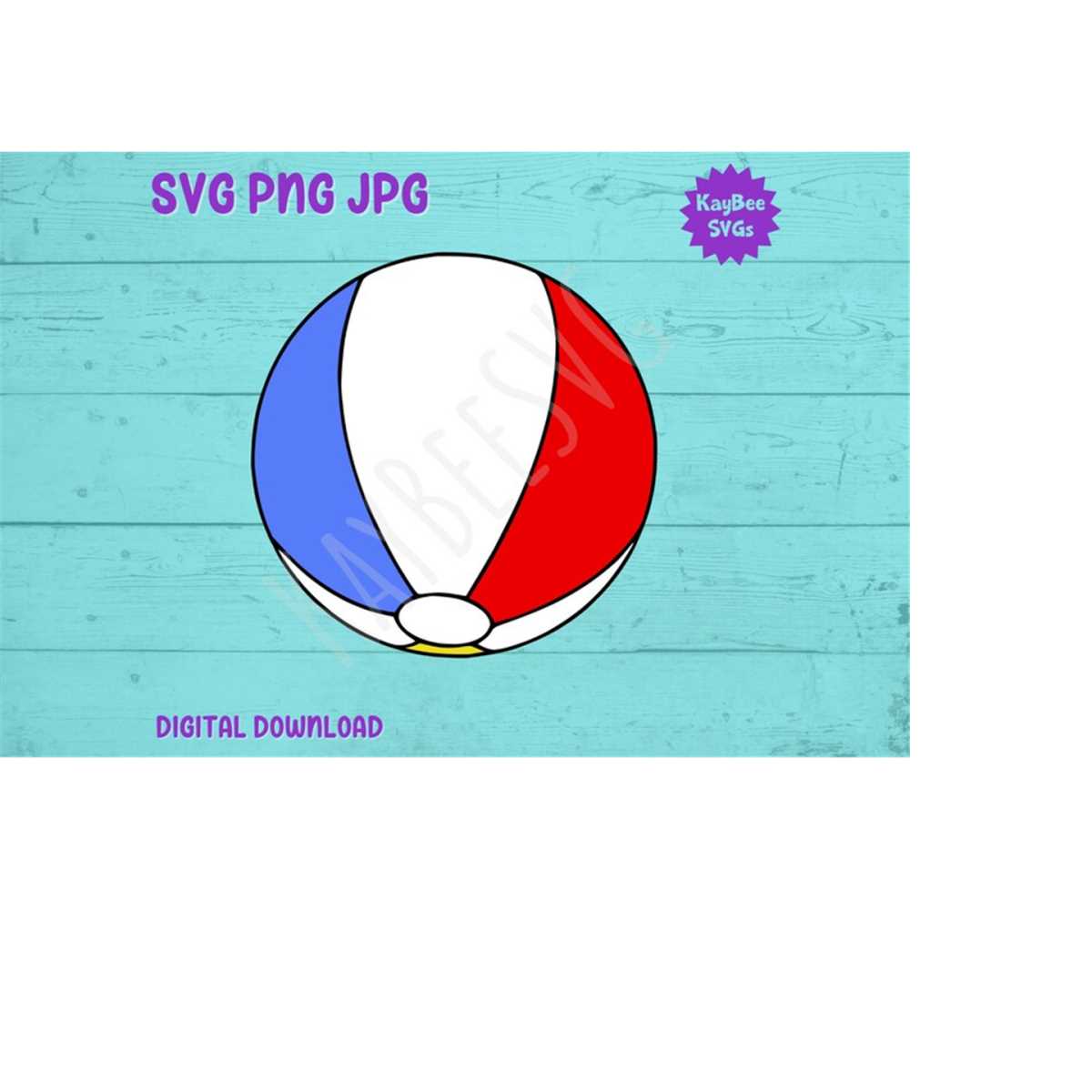 Beach Ball SVG PNG Jpg Clipart Digital Cut File Download for - Inspire ...