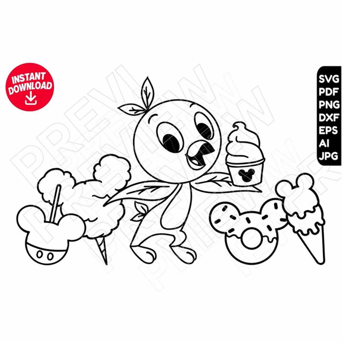Orange Bird SVG disneyland snacks png dxf clipart , cut file | Inspire ...