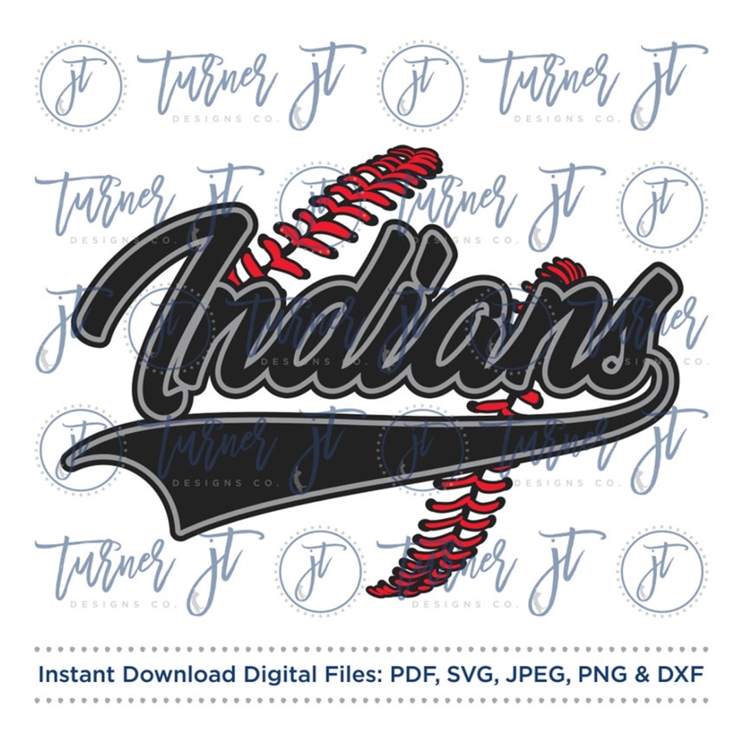 Indians Baseball Stitches, Indians Softball SVG Cut File ( B - Inspire ...