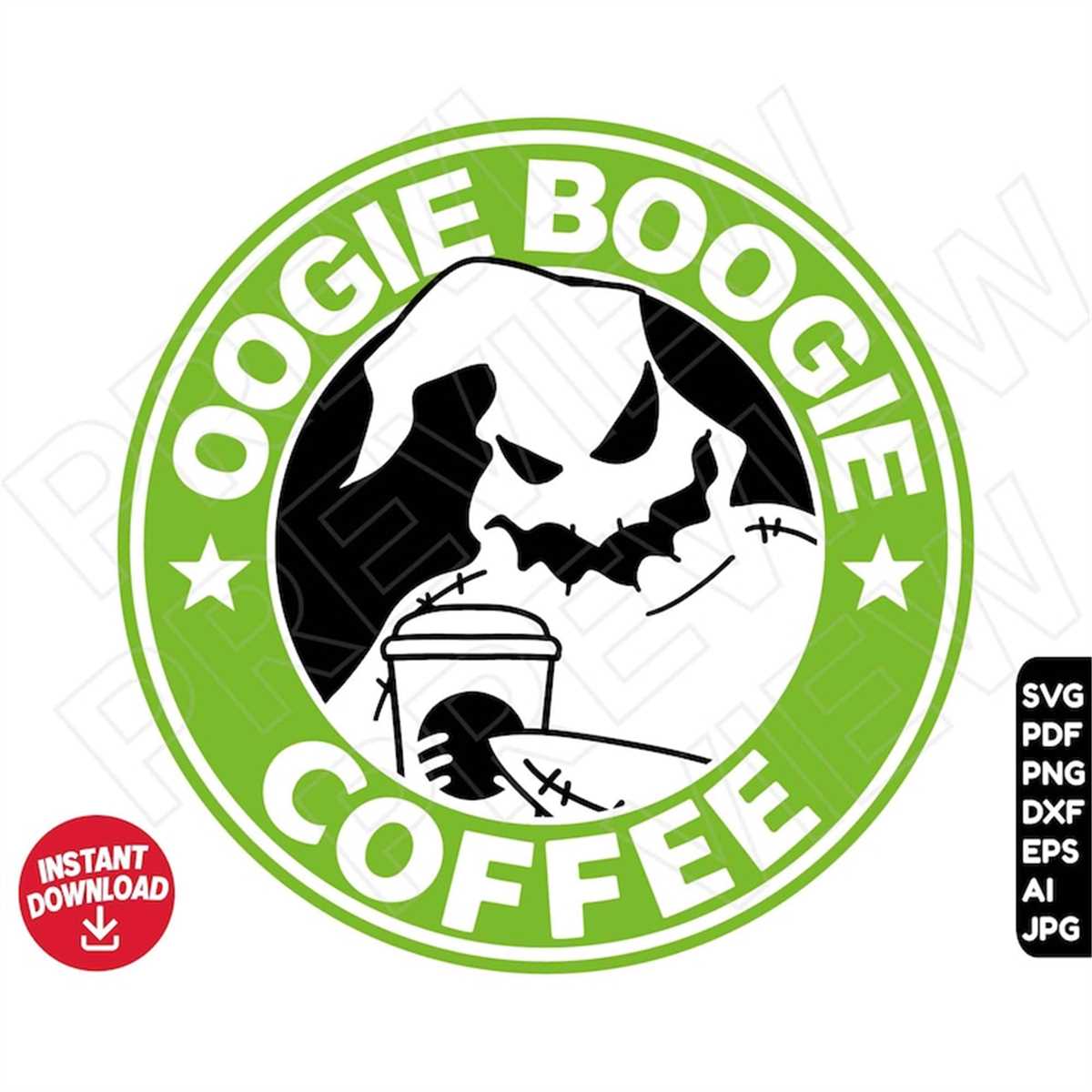 Oogie boogie SVG coffee dxf png clipart , cut file layered b - Inspire ...