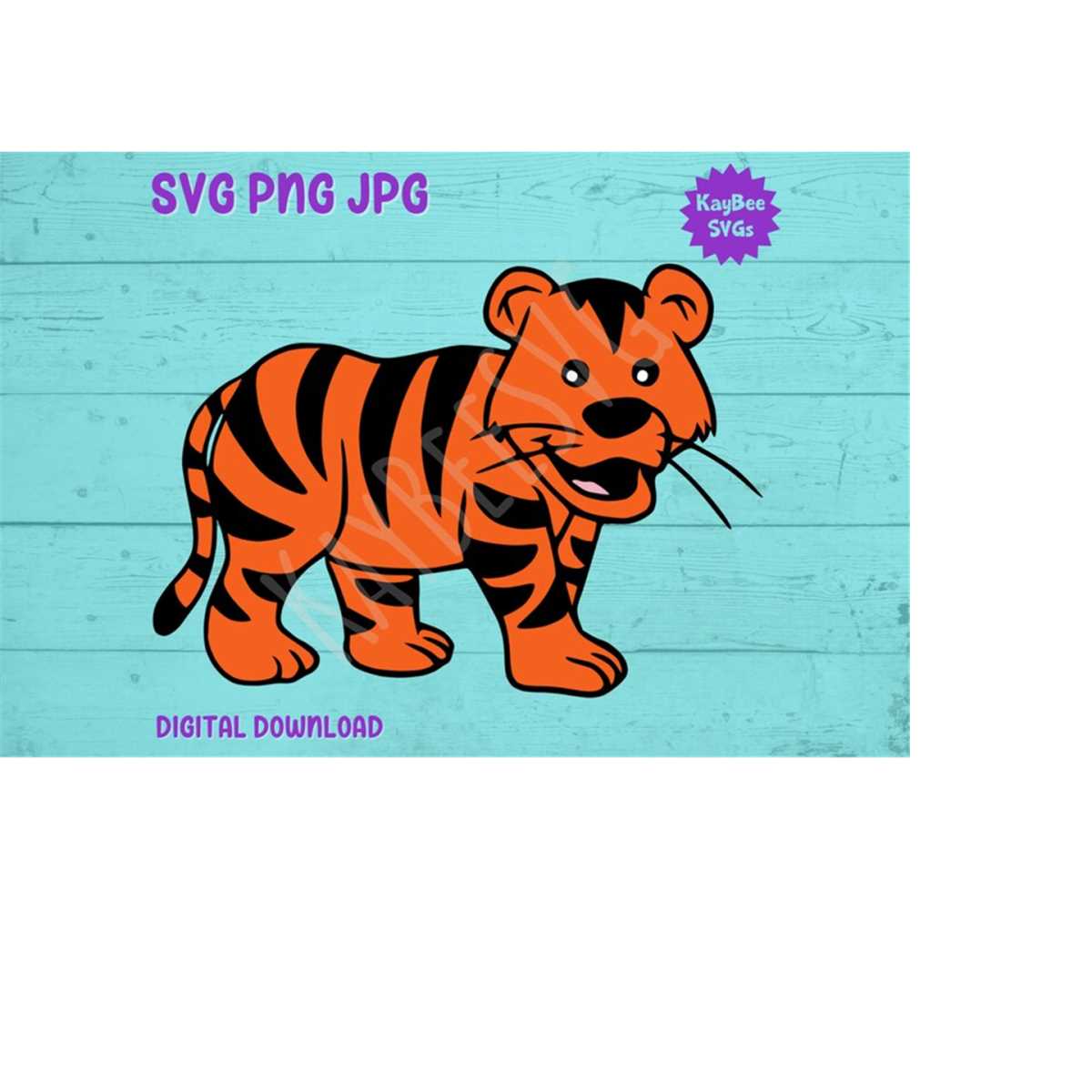 Cute Tiger SVG PNG JPG Clipart Digital Cut File Download for - Inspire ...