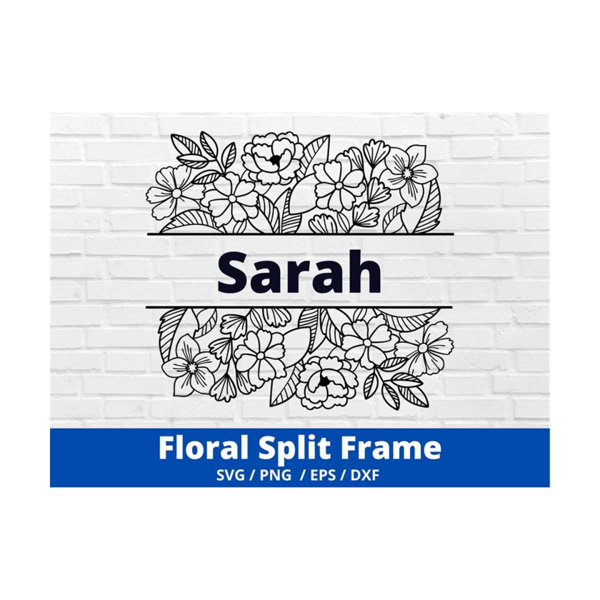 Floral Split Frame SVG,Frame,Floral border,Wildflower,Split - Inspire ...