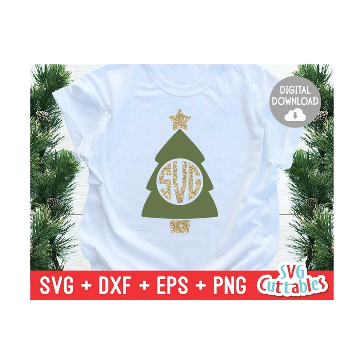 Christmas svg - Christmas Tree Monogram Frame - svg - eps - - Inspire ...