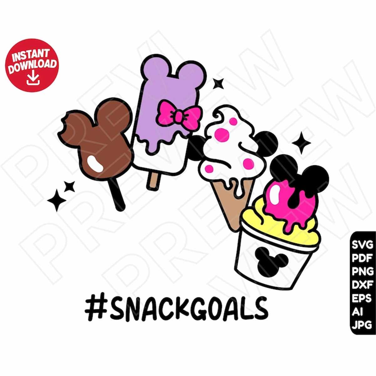 Snacks disneylandd SVG png dxf clipart , ice cream , snack g - Inspire ...