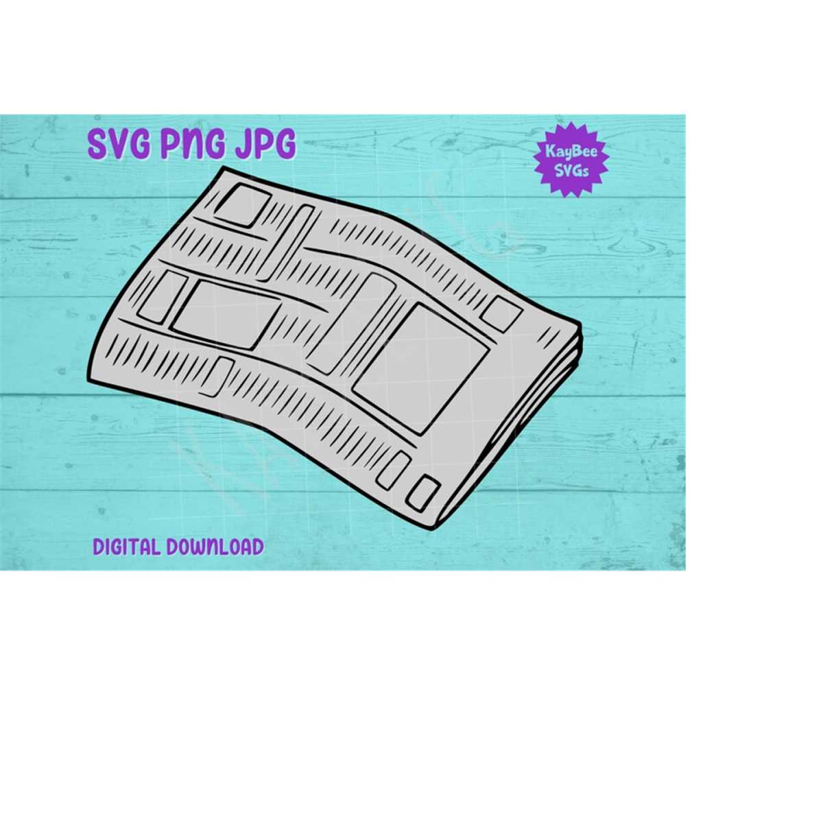 Newspaper SVG PNG JPG Clipart Digital Cut File Download for | Inspire ...