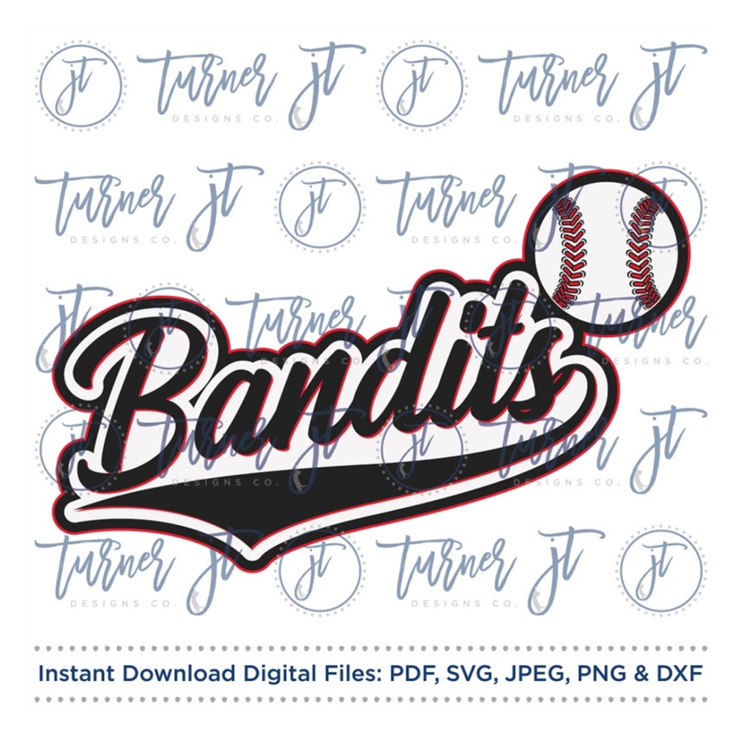Bandits Baseball, Bandits Softball SVG Cut File (Bandits Log | Inspire Uplift