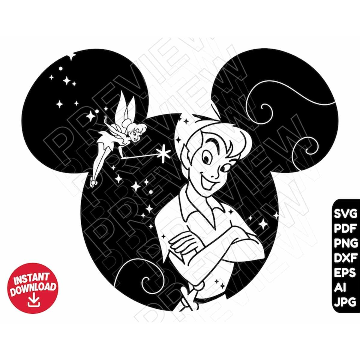 Peter Pan SVG Tinkerbell svg png clipart , cut file layered | Inspire ...