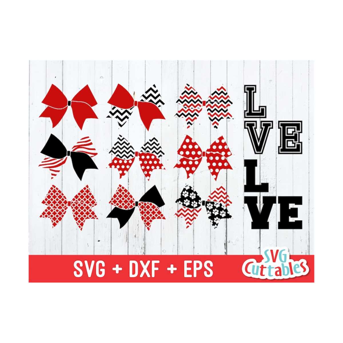 Cheer Bow svg, Cheer Love svg, Patterned Bow, svg, eps, and - Inspire ...