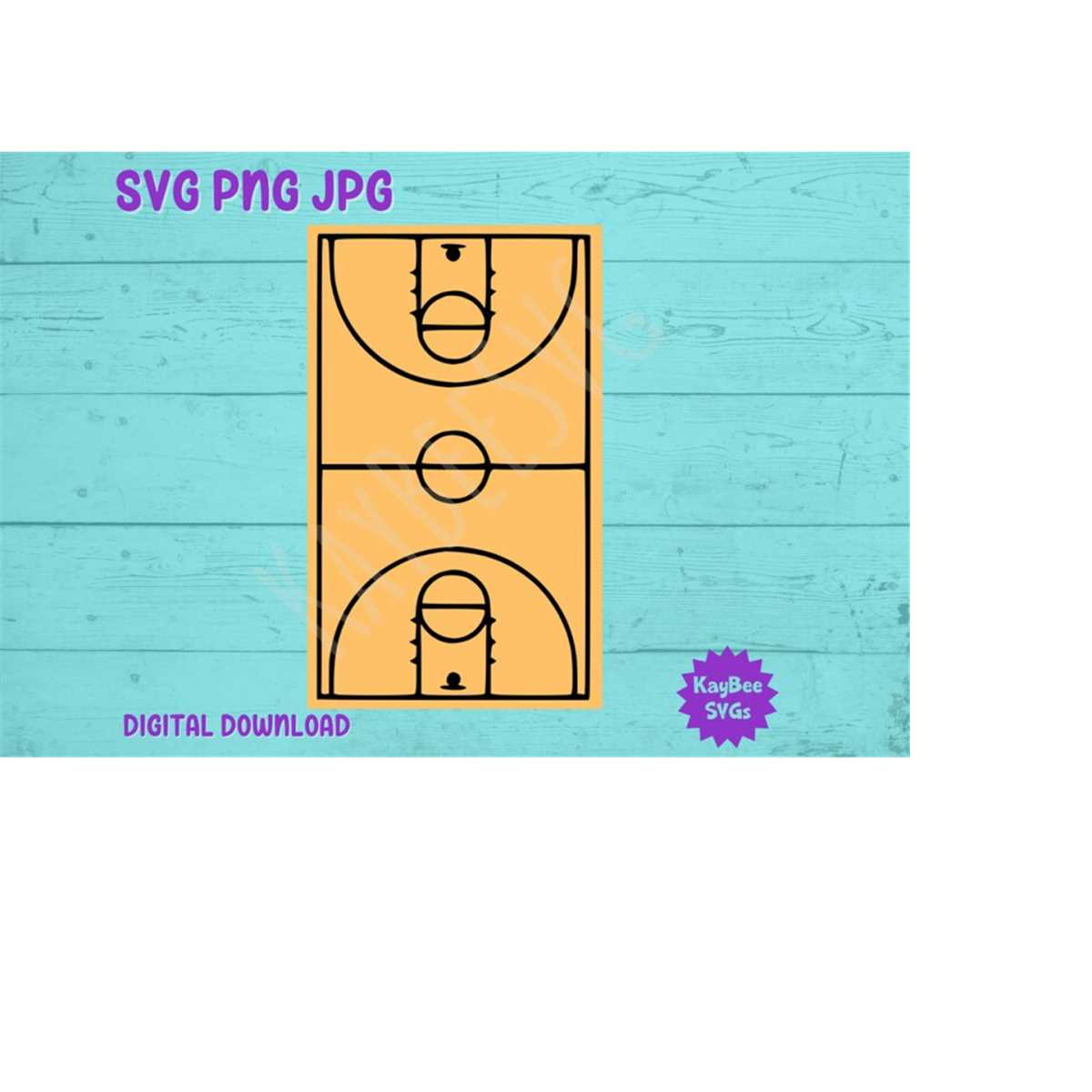 Basketball Court SVG PNG JPG Clipart Digital Cut File Downlo - Inspire ...