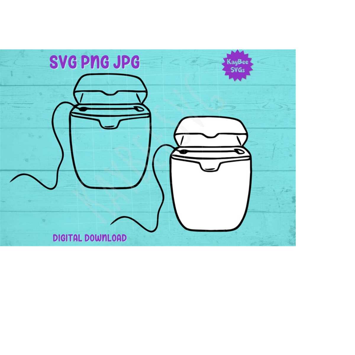 Dental Floss SVG PNG JPG Clipart Digital Cut File Download f - Inspire ...