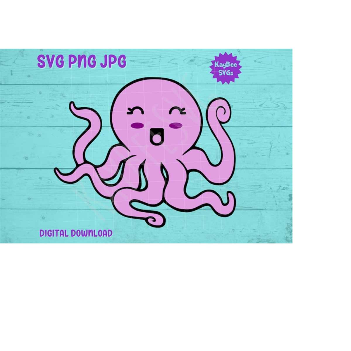 Cute Octopus SVG PNG JPG Clipart Digital Cut File Download f - Inspire ...