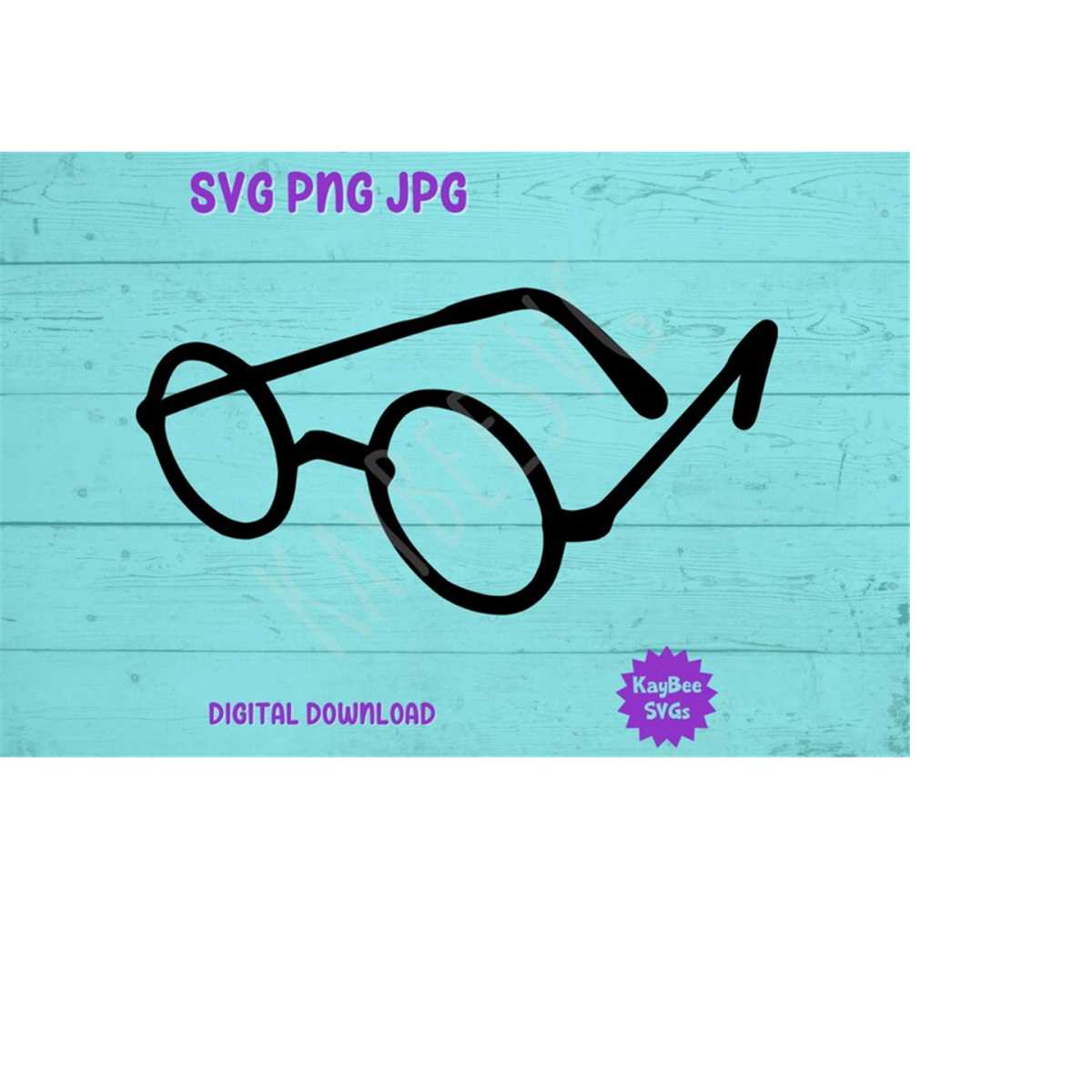 Round Eyeglasses Glasses SVG PNG JPG Clipart Digital Cut Fil - Inspire ...