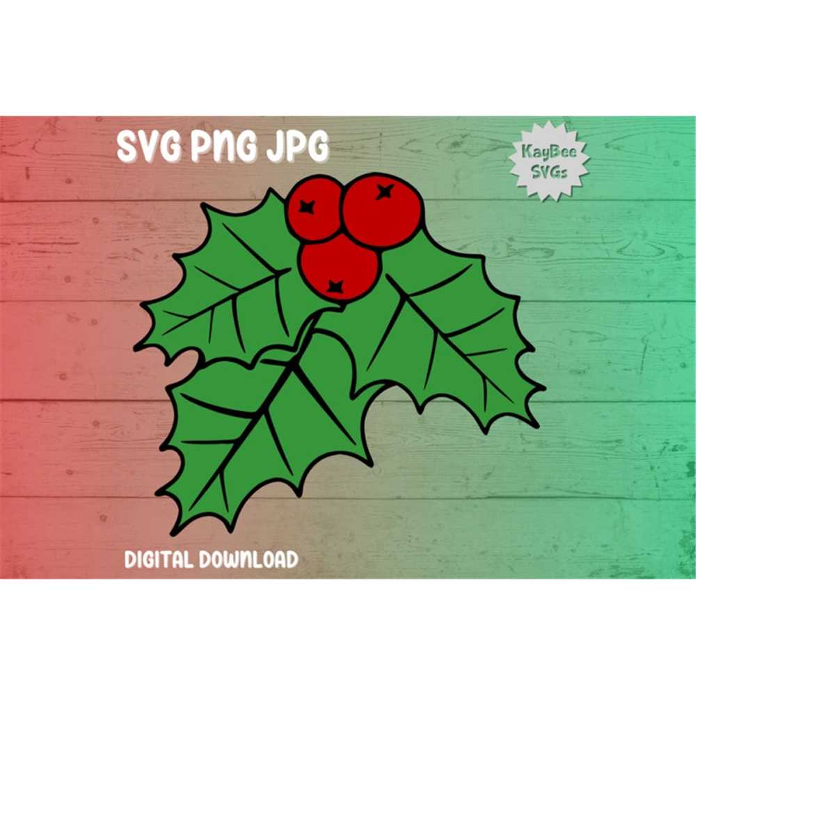 Christmas Holly SVG PNG JPG Clipart Digital Cut File Downloa | Inspire ...