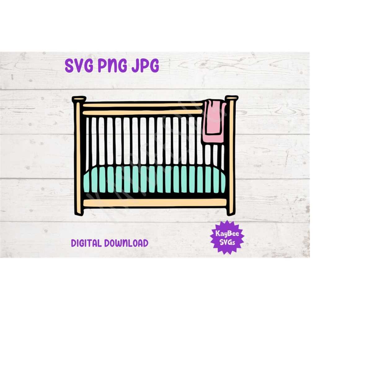 Baby Crib SVG PNG JPG Clipart Digital Cut File Download for | Inspire ...