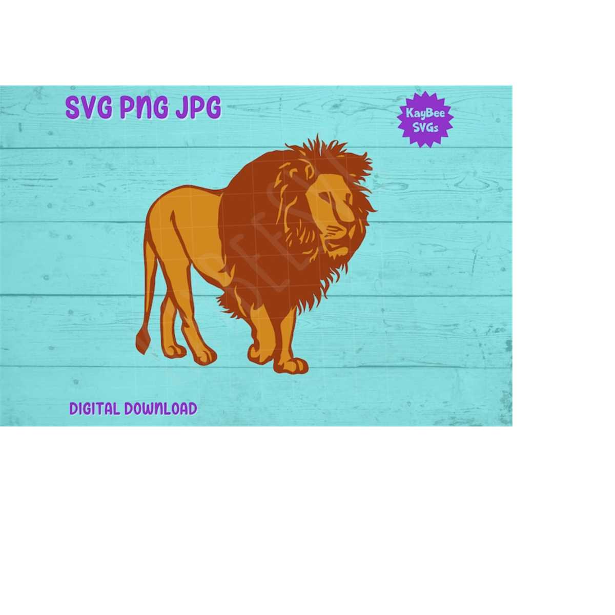 Adult Male Lion SVG PNG JPG Clipart Digital Cut File Downloa - Inspire ...