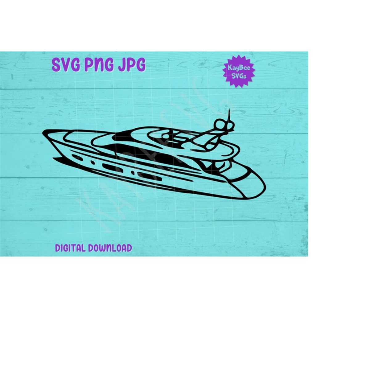 Luxury Yacht Boat SVG PNG JPG Clipart Digital Cut File Downl - Inspire ...