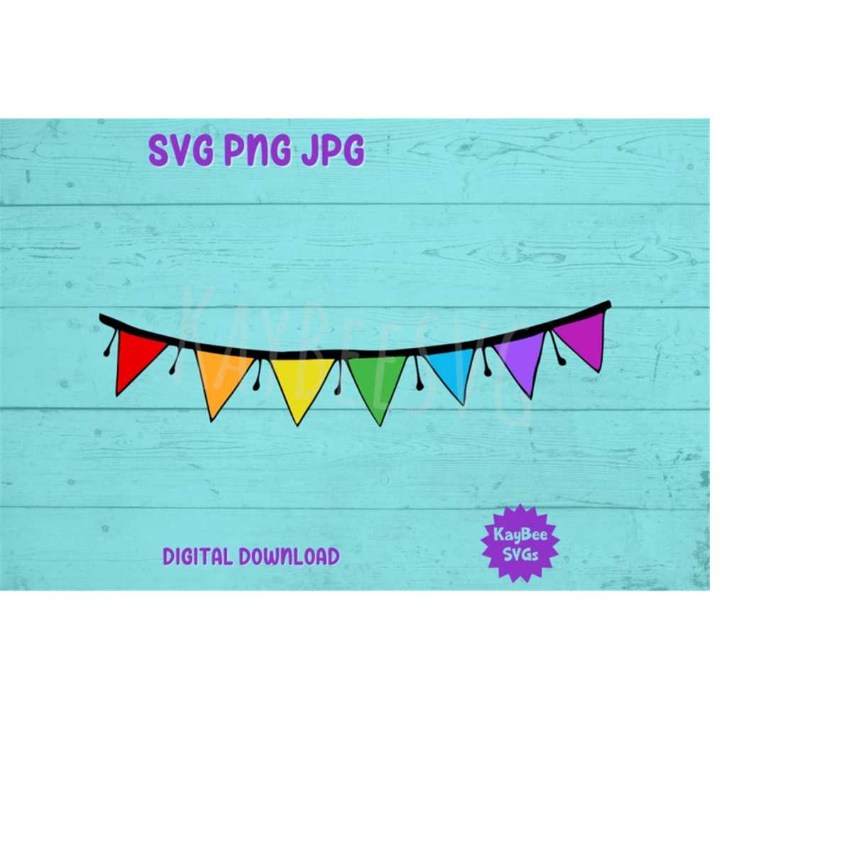Pennant Flag Banner SVG PNG JPG Clipart Digital Cut File Dow - Inspire ...