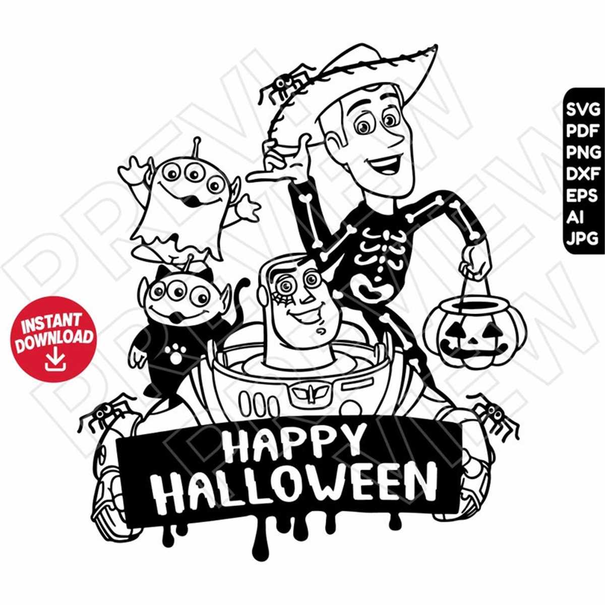 Toy Story Halloween SVG , Buzz Lightyear , Woody , alien , s | Inspire ...