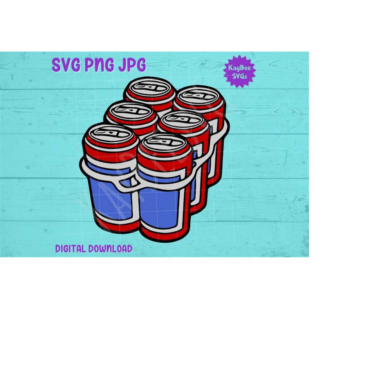 Six-Pack of Beer Cans SVG PNG JPG Clipart Digital Cut File D - Inspire ...