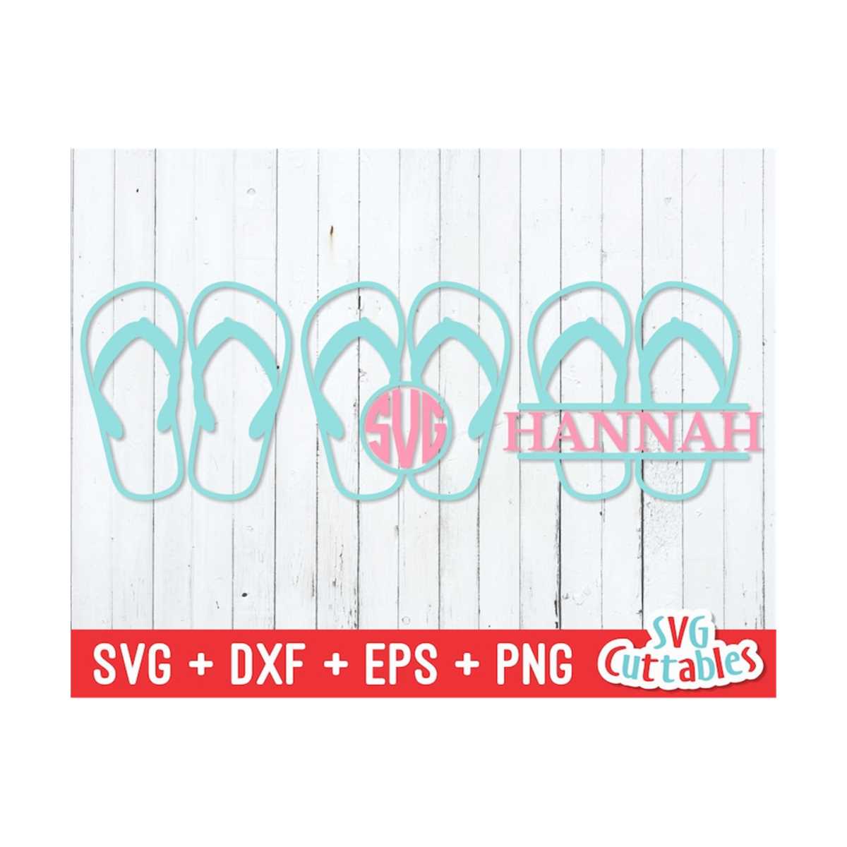 Flip Flop Monogram Frame svg - Summer Cut File - Split Flip | Inspire ...