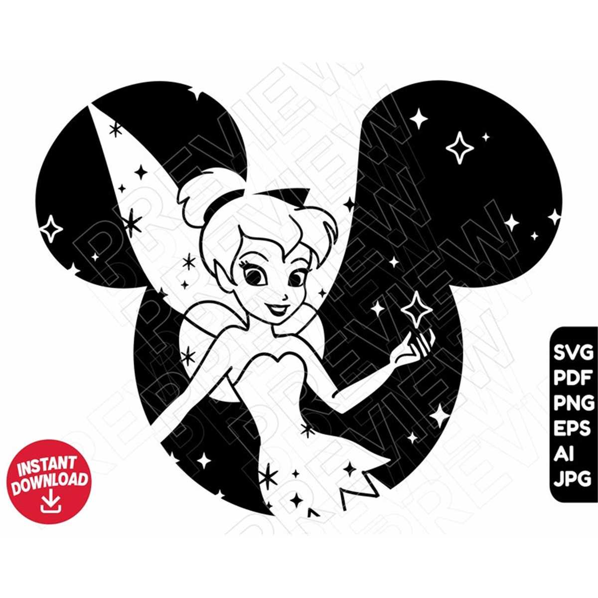 Tinkerbell SVG png clipart disneyland ears tinker , cut file | Inspire ...