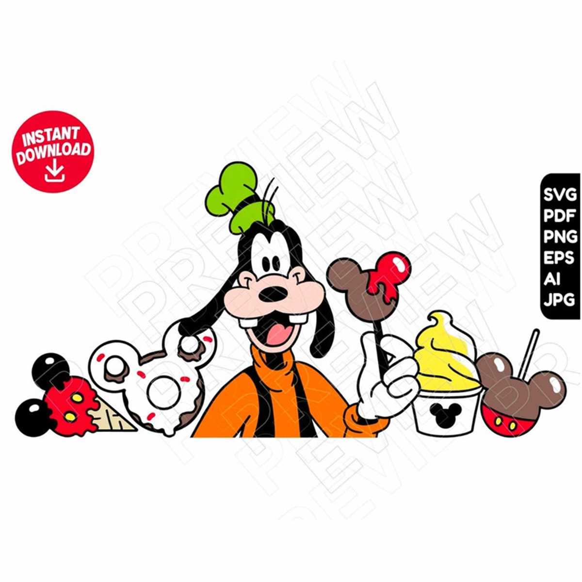 Goofy SVG , clipart png , Disneyland snacks svg , cut file l - Inspire ...
