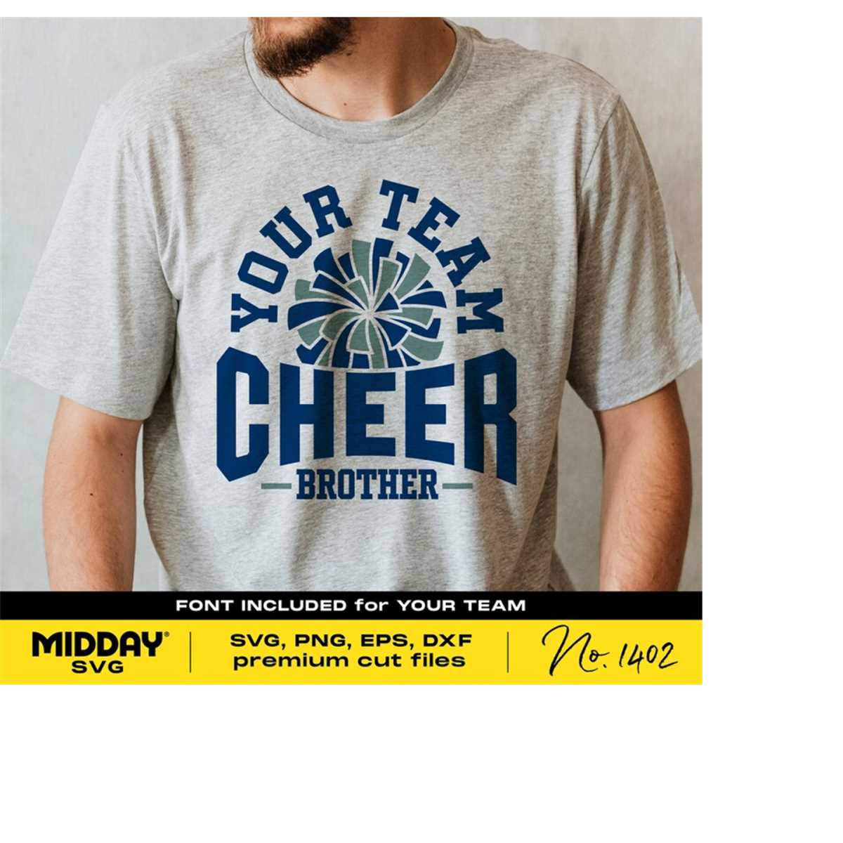 Cheer Brother Svg, Dxf Eps Png, Pom Pom Svg, Pompom, Cheer B | Inspire ...