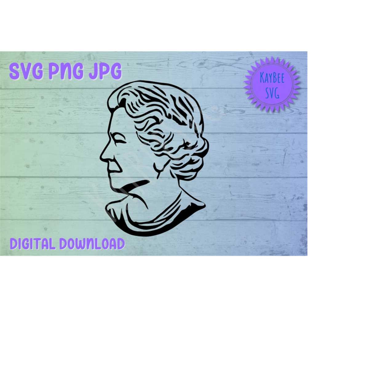 Queen Elizabeth II Profile SVG PNG Clipart Digital Cut File - Inspire ...