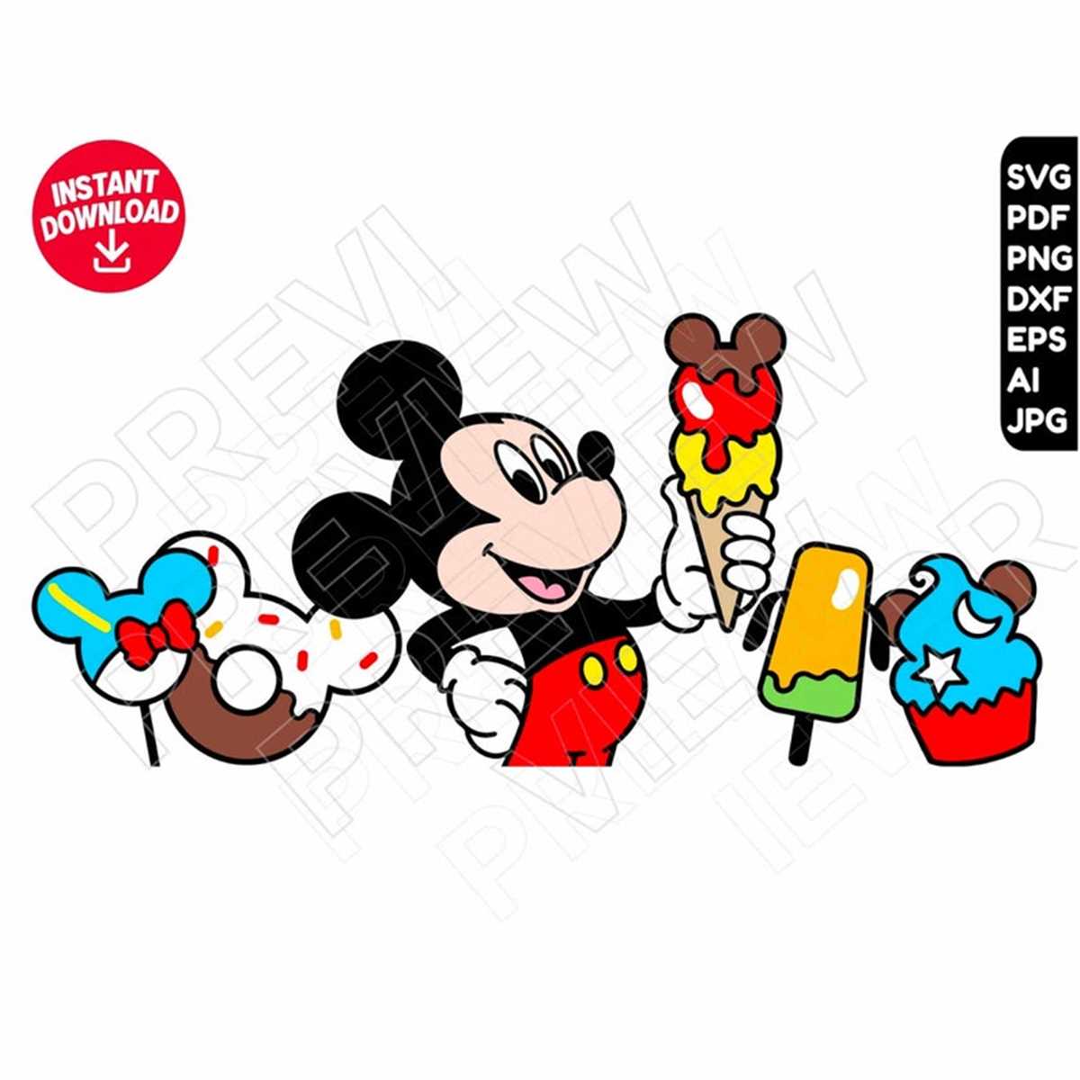 Mickey SVG snacks svg png dxf clipart , cut file layered by - Inspire ...