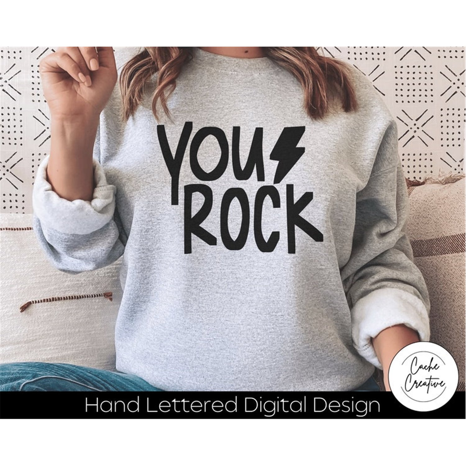 You Rock Lightning Bolt SVG INSTANT DOWNLOAD dxf, svg, eps, | Inspire ...