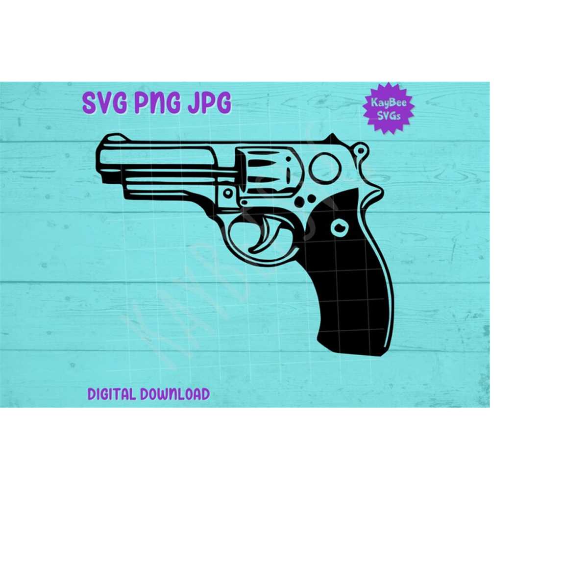 Small Revolver Handgun SVG PNG JPG Clipart Digital Cut File | Inspire ...