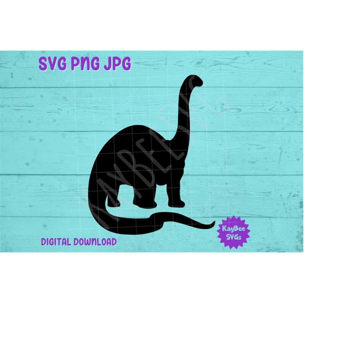 Brontosaurus Dinosaur SVG PNG JPG Clipart Digital Cut File D - Inspire ...