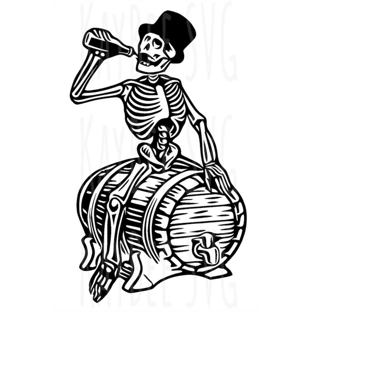 Drunk Skeleton SVG PNG JPG Clipart Digital Cut File Download - Inspire ...