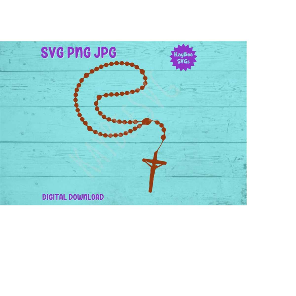 Catholic Crucifix Rosary SVG PNG JPG Clipart Digital Cut Fil - Inspire ...