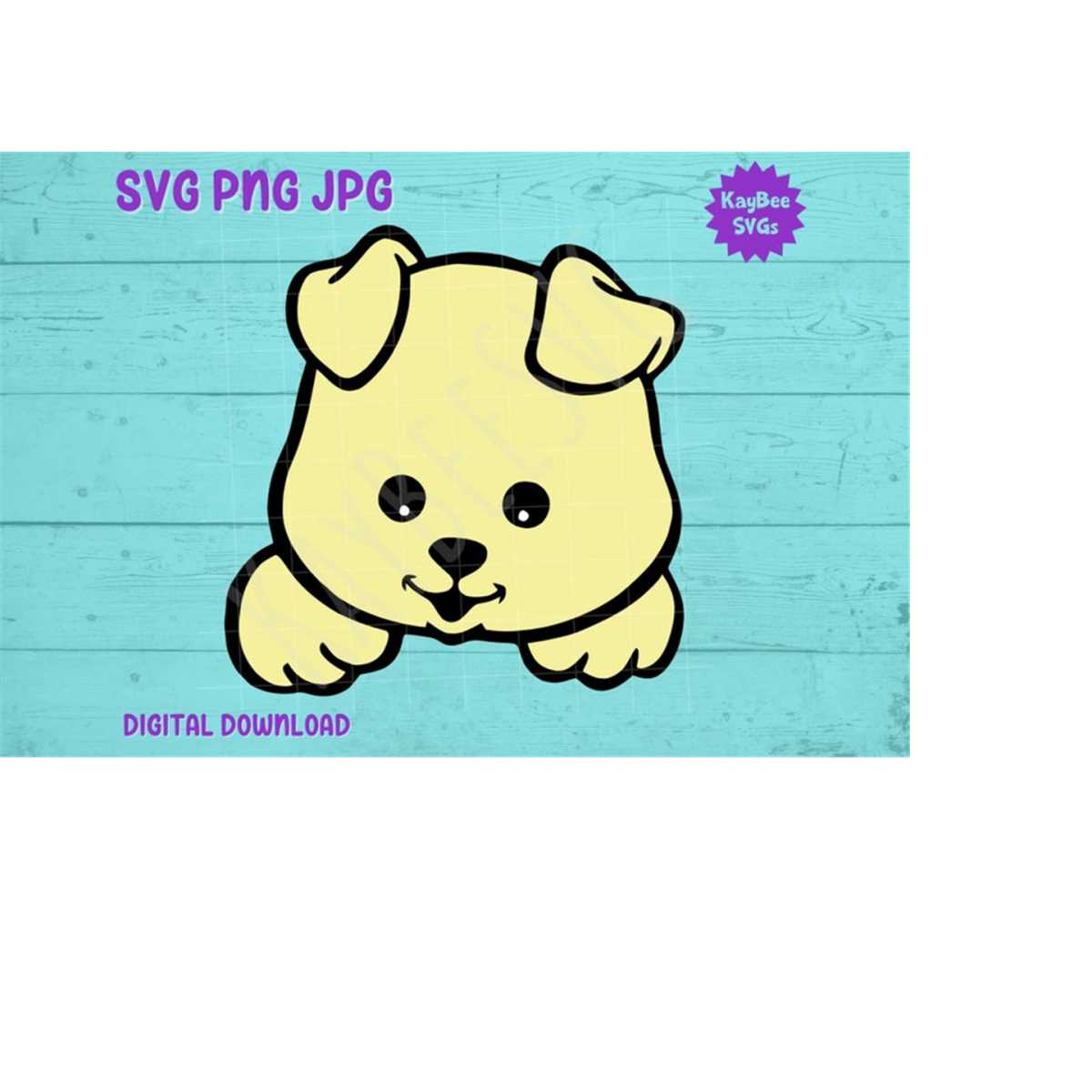 Yellow Labrador Puppy Peeking SVG PNG JPG Clipart Digital Cu | Inspire ...