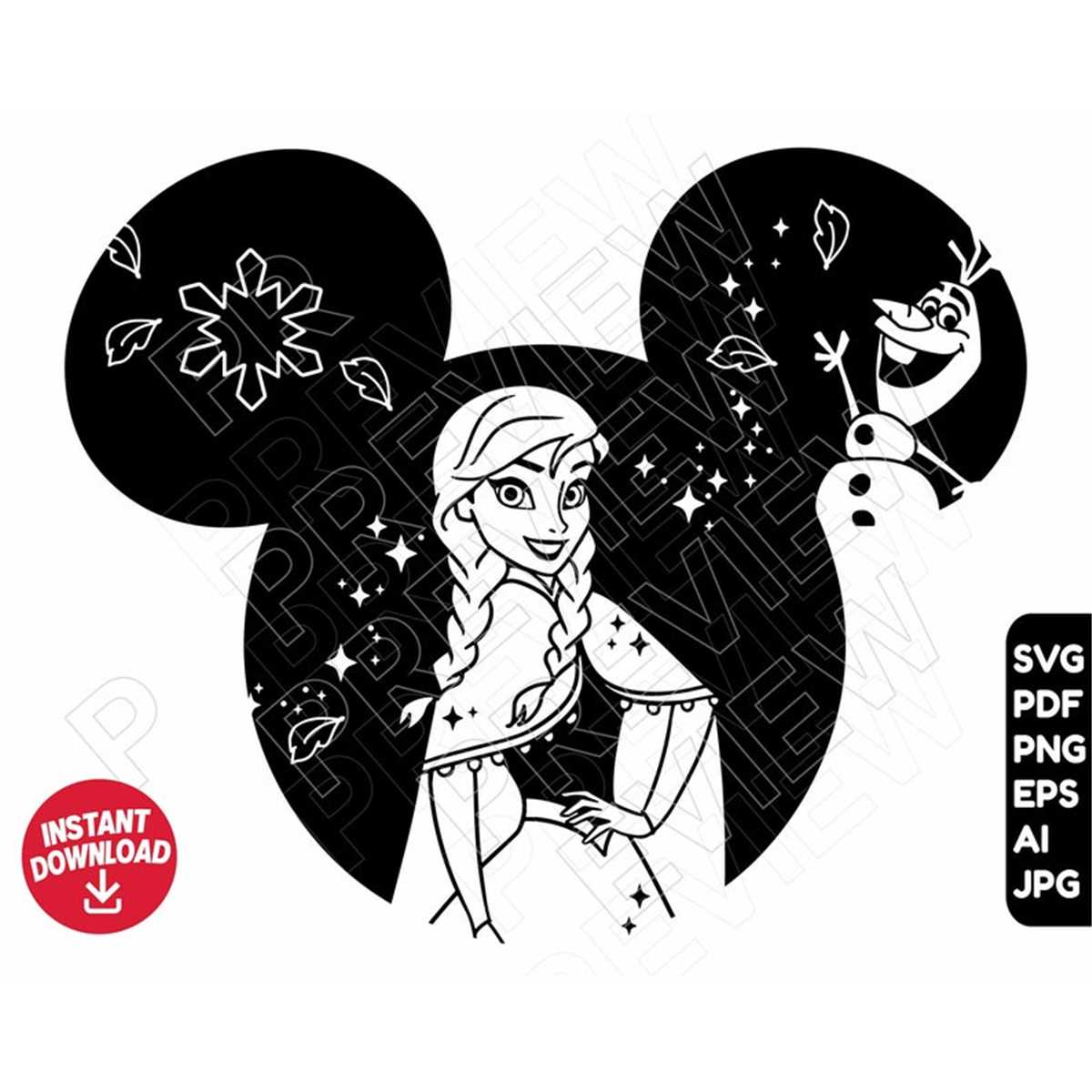 Frozen SVG Anna princess Olaf svg png clipart , cut file out | Inspire ...