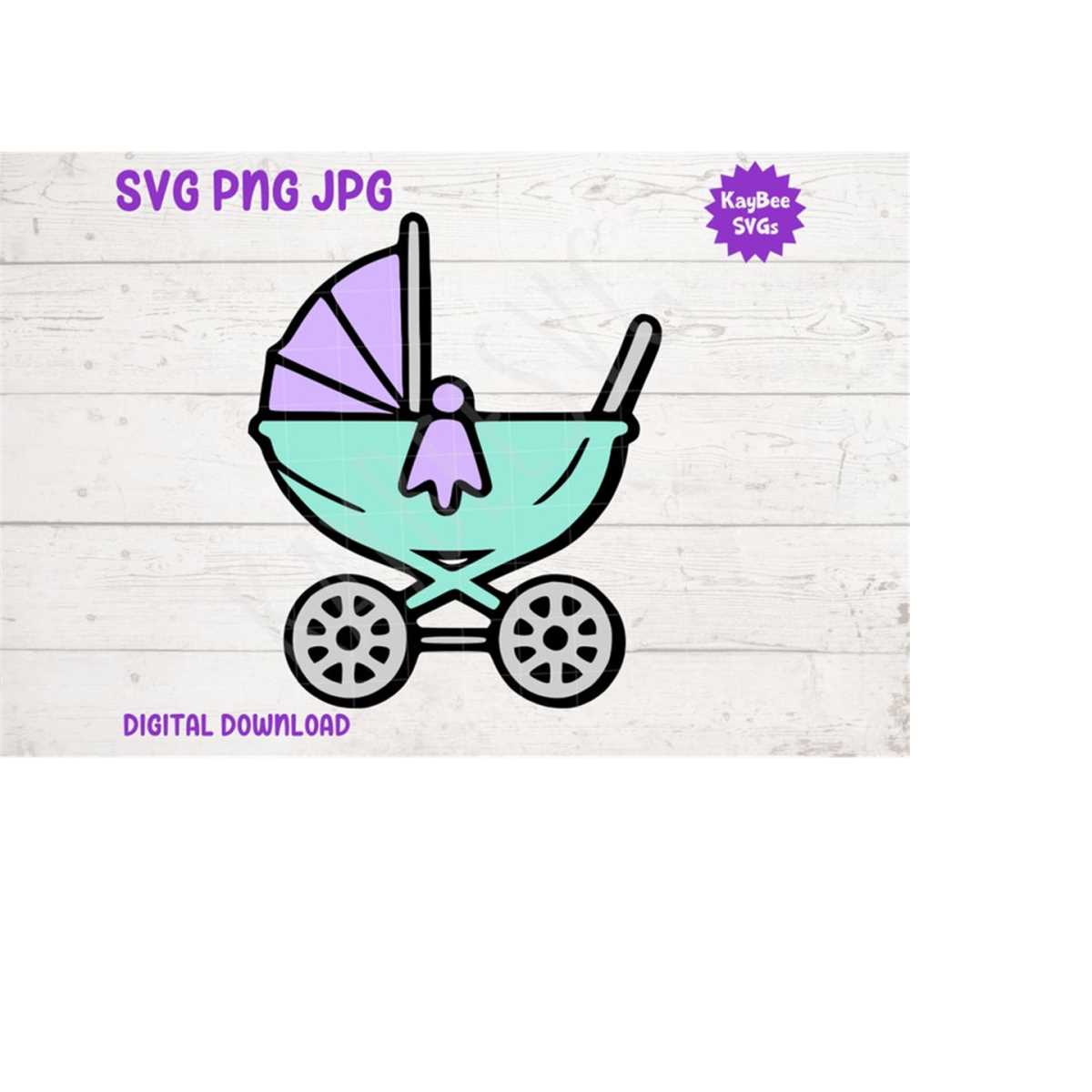 Baby Stroller Pram SVG PNG JPG Clipart Digital Cut File Down | Inspire ...