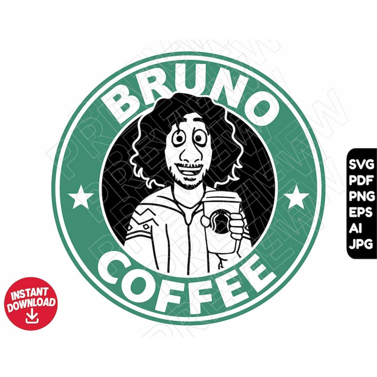 Charm SVG Bruno Coffee png clipart , cut file layered by col | Inspire ...