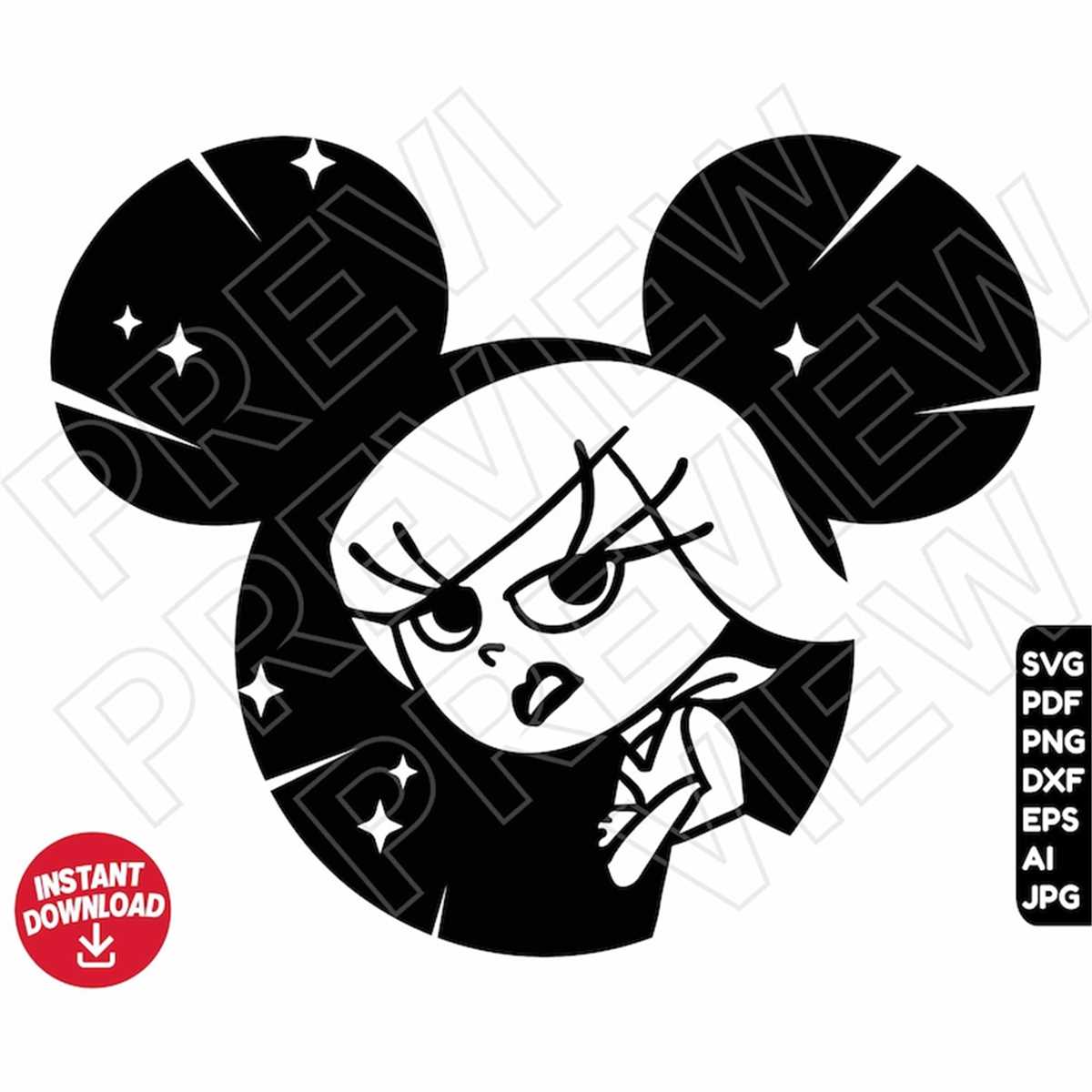 Inside Out SVG disgust dxf png clipart, cut file outline sil | Inspire ...