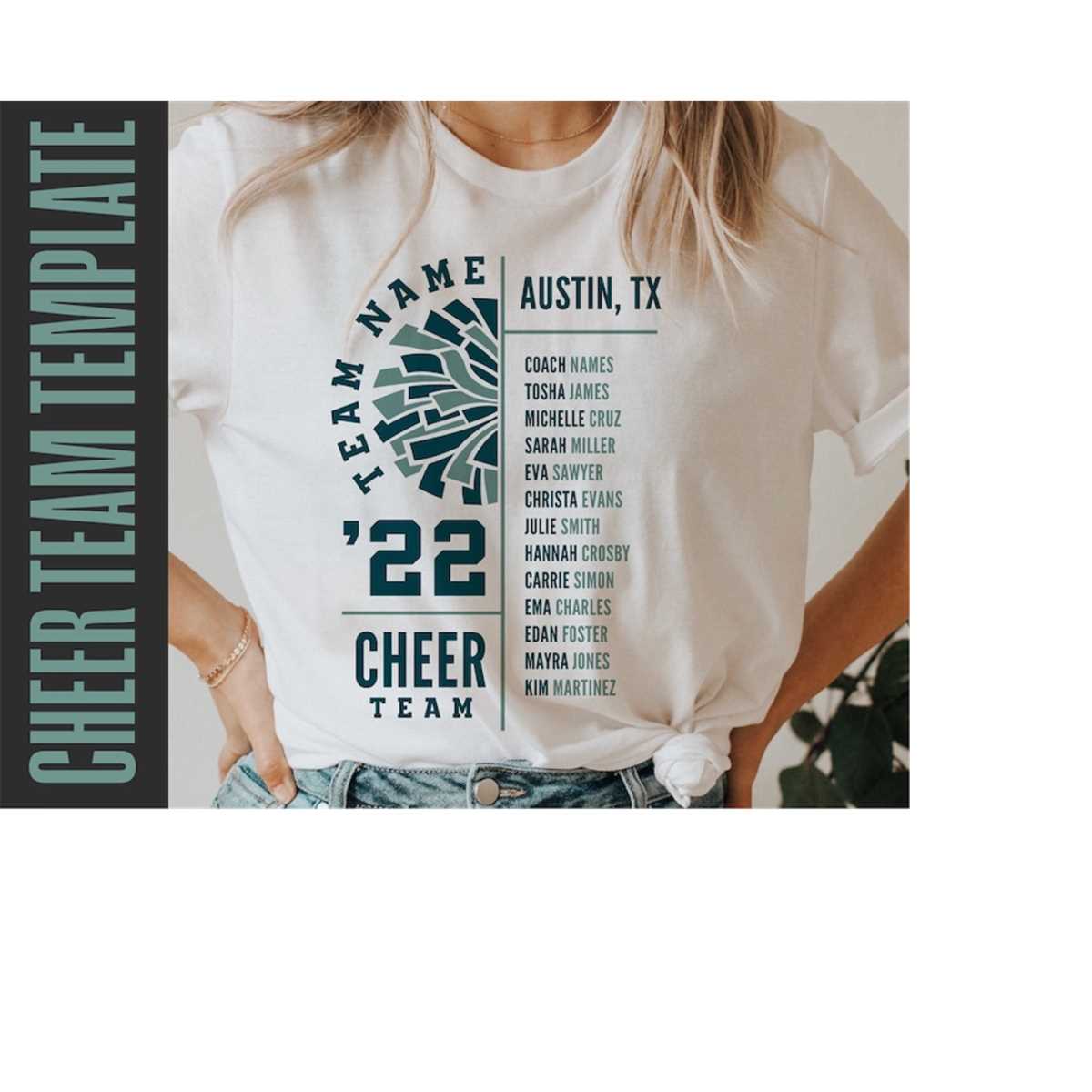 Cheer Team Template Svg, Cheer Roster Svg, Png Svg Dxf Eps A | Inspire ...