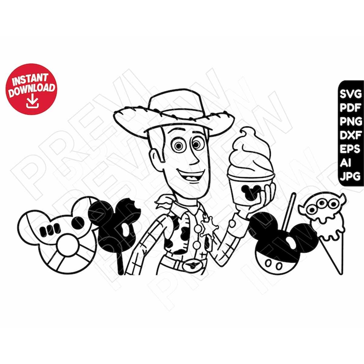 Woody Toy Story SVG png dxf clipart , cut file outline silho | Inspire ...