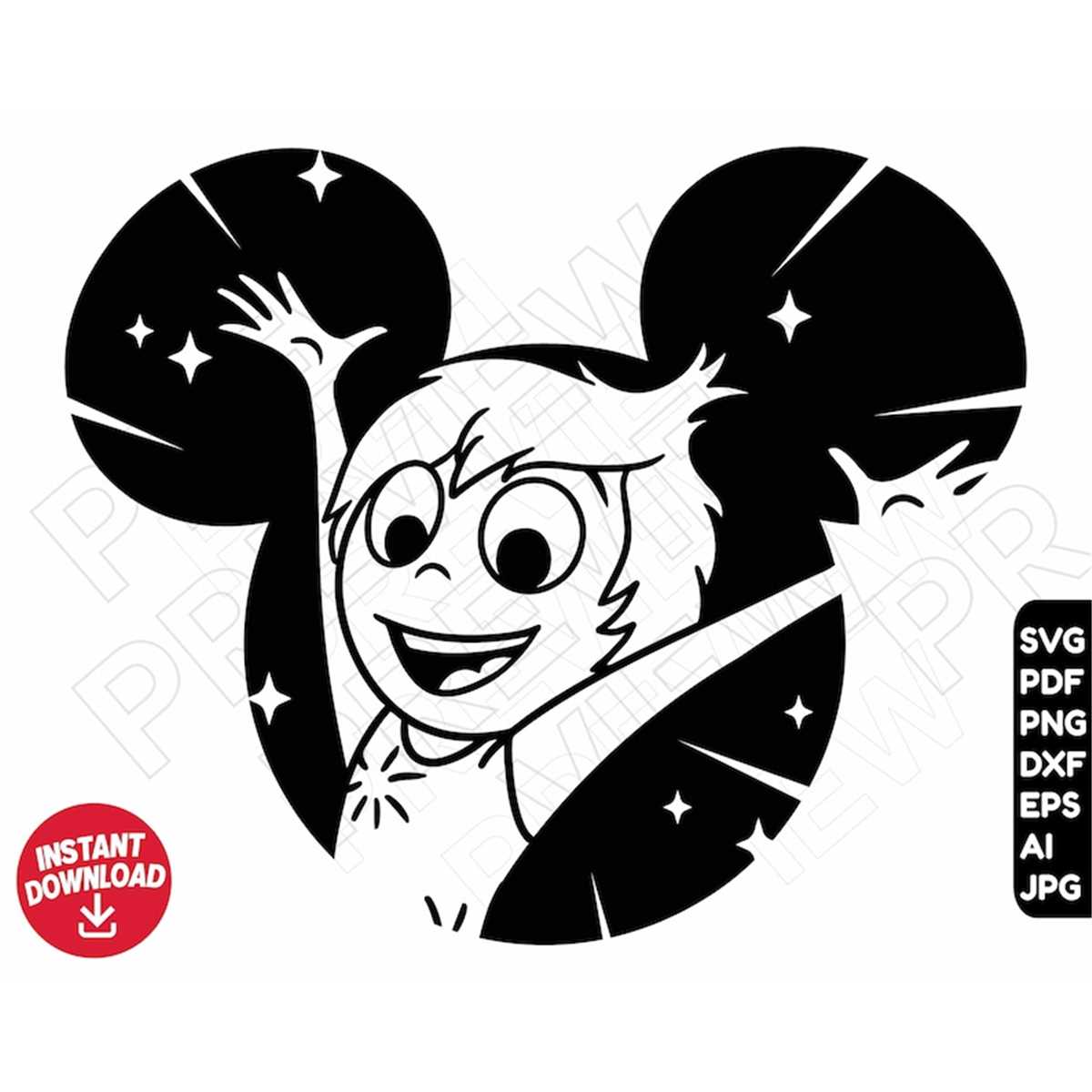 Inside Out SVG joy happiness dxf png clipart, cut file outli - Inspire ...