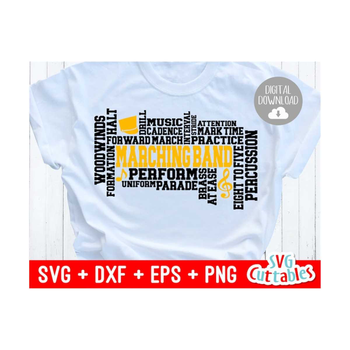 Marching Band Word Art - Cut File - svg - eps - dxf - png - | Inspire ...