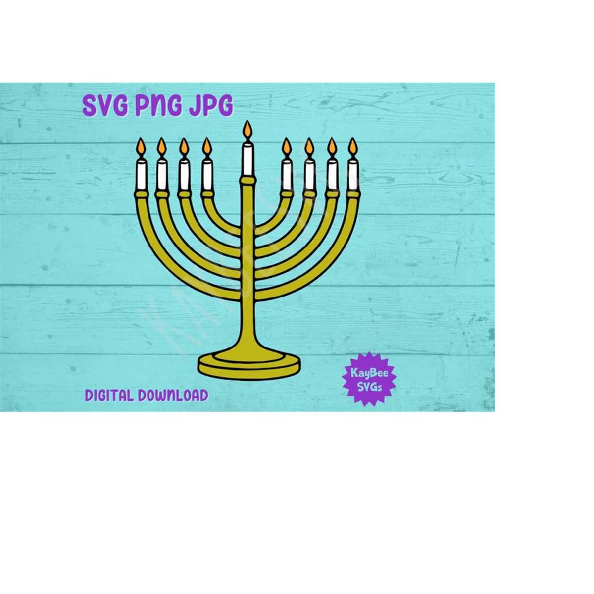 Menorah SVG PNG JPG Clipart Digital Cut File Download for Cr | Inspire ...