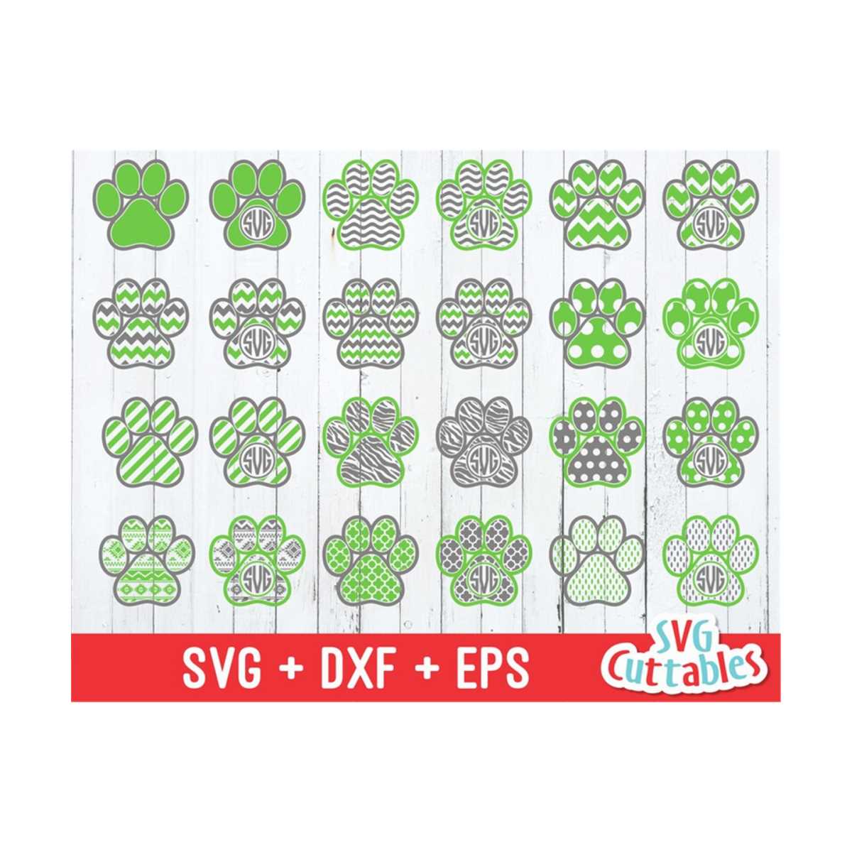 Paw Print svg, paw Monogram Frame SVG, EPS, DXF, Chevron Paw - Inspire ...